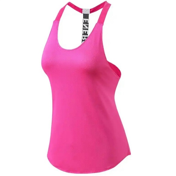 Tops | New Pink Racerback Workout Energy Tank Runs Big | Poshmark